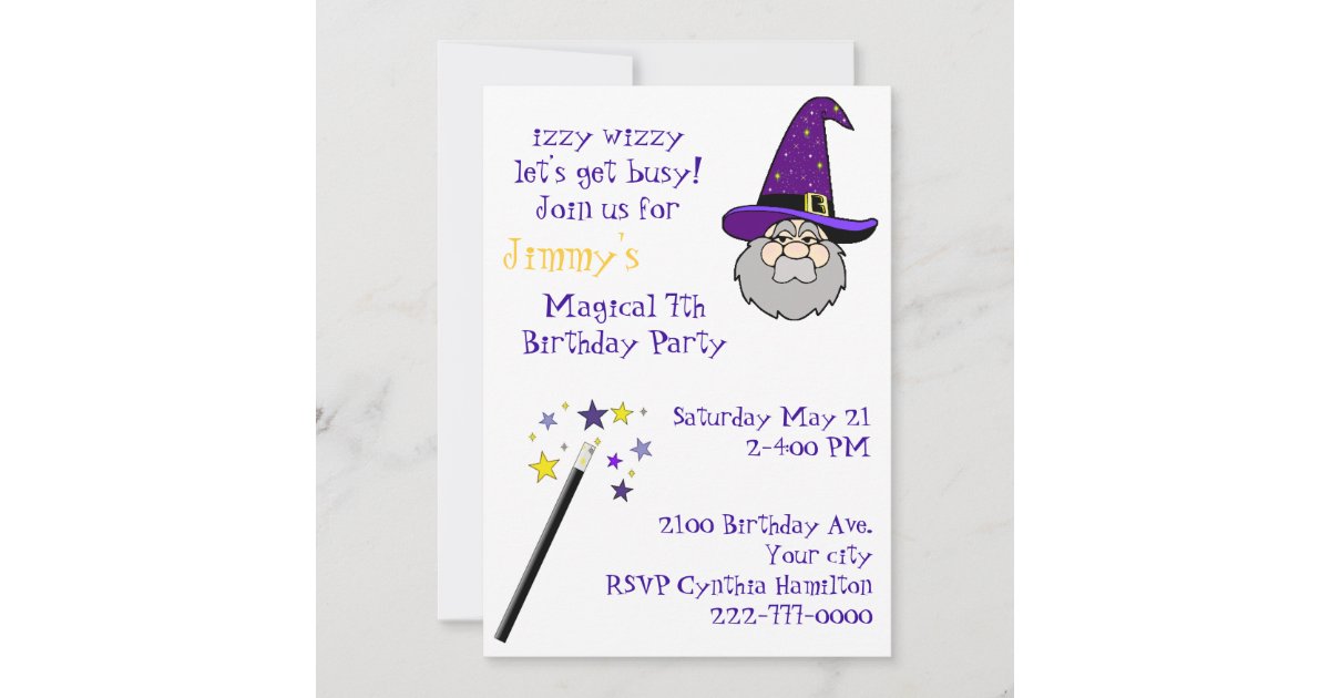 Kid's Magic Themed Birthday Party Invitation | Zazzle