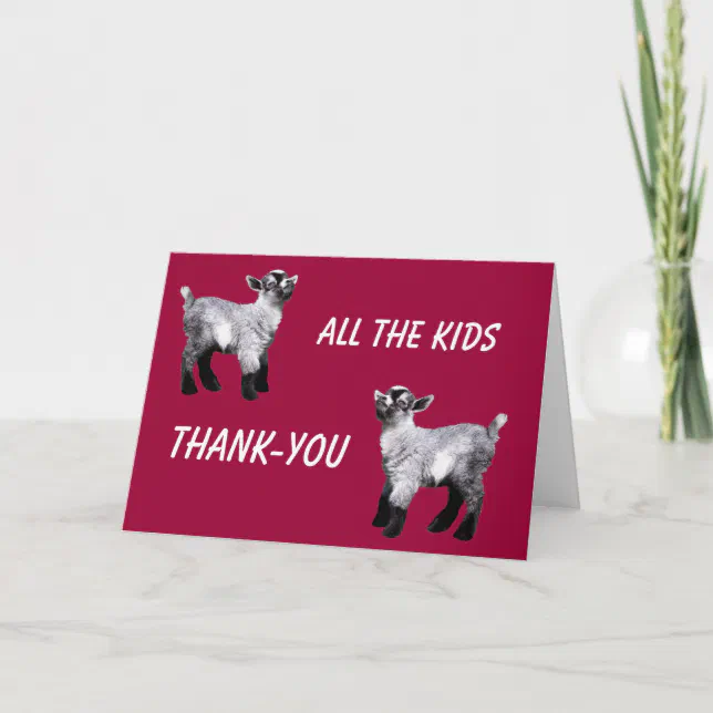 Kids Miniature Goat Thank-you Card | Zazzle