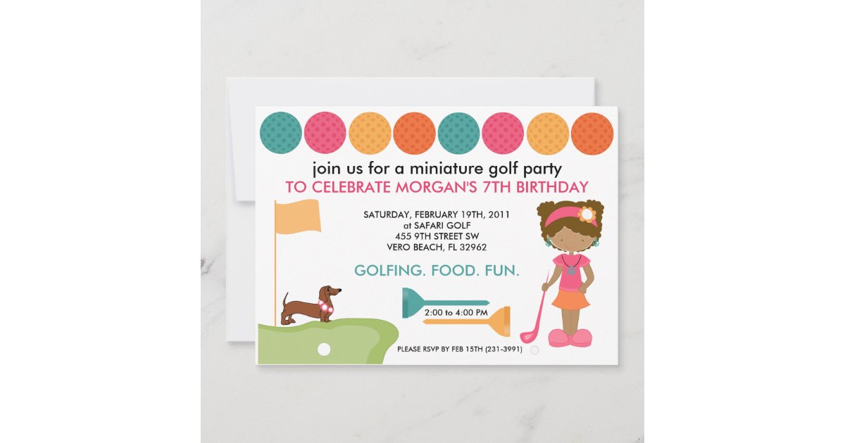 Kids' Miniature Golf Birthday Party Invitations | Zazzle