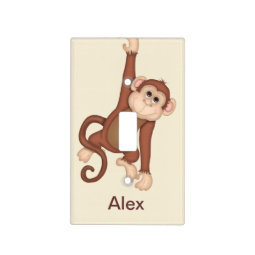 Kids Monogram Monkey Light Switch Covers | Zazzle
