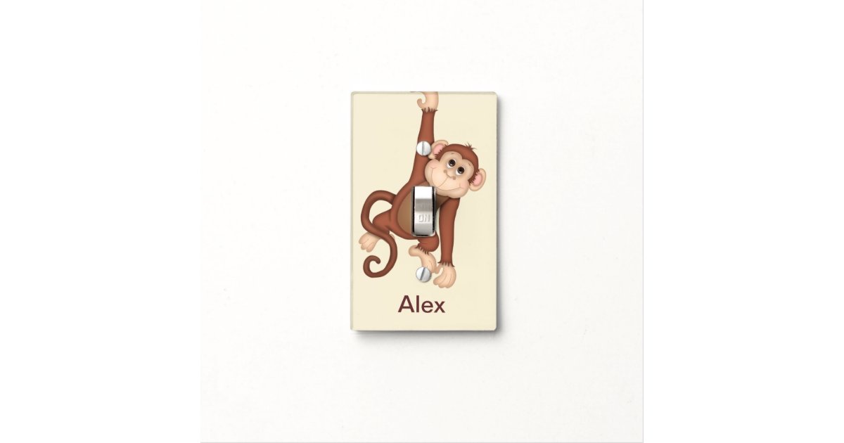 Kids Monogram Monkey Light Switch Covers | Zazzle