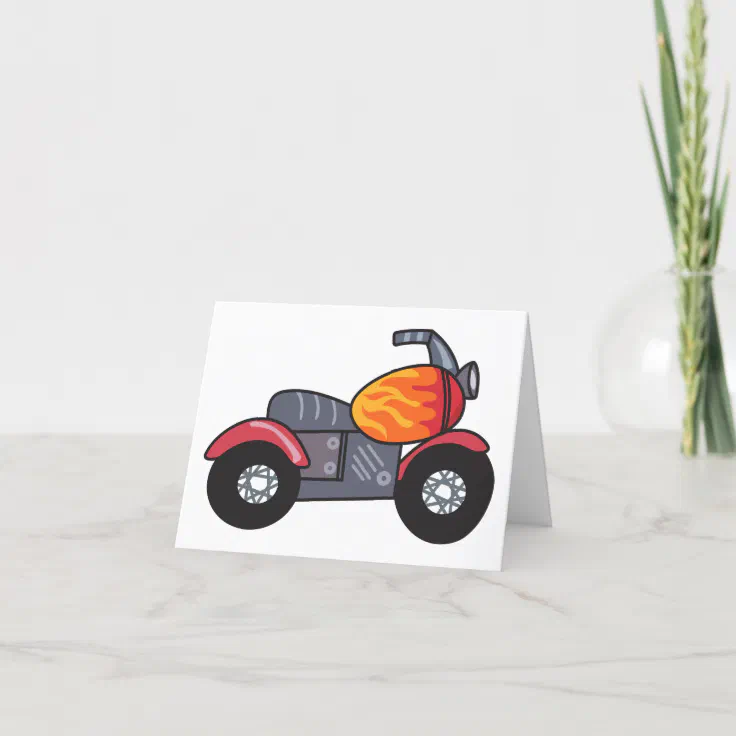Kids Motorcycle Thank You Card | Zazzle