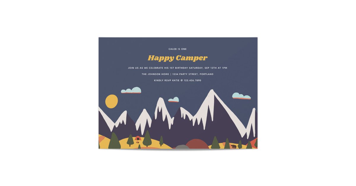 Kids Mountain Landscape Birthday Party Invitation | Zazzle