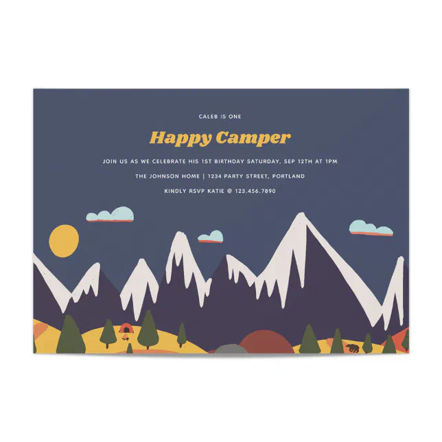 Kids Mountain Landscape Birthday Party Invitation | Zazzle