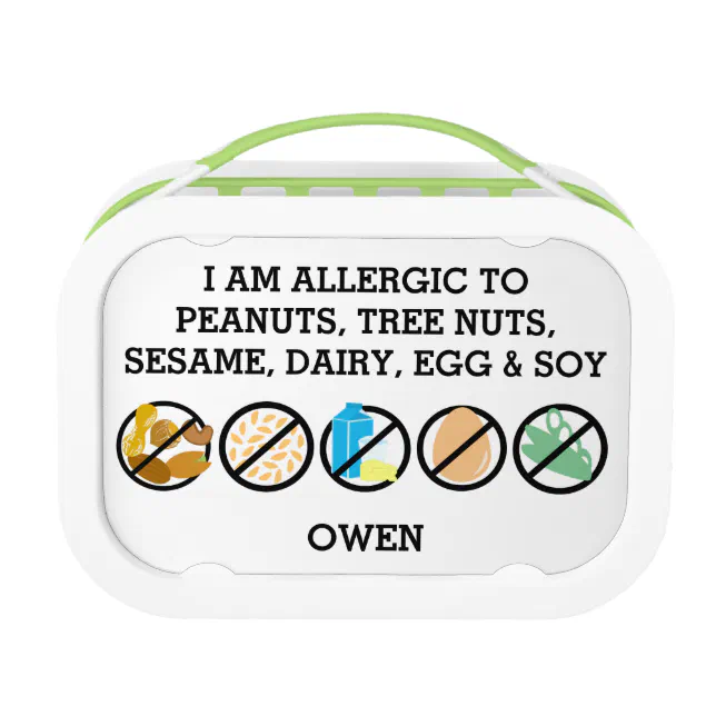 Kids Multiple Allergy Sesame Soy Nut Dairy Egg Lunch Box | Zazzle
