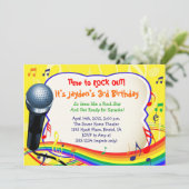 Kids Music / Singing / Karaoke Colorful Invitation | Zazzle