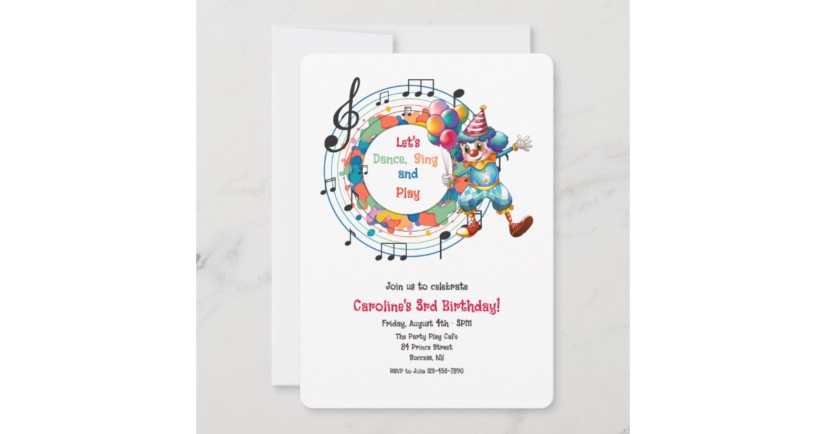 Kid's Musical Birthday Party Invitation | Zazzle