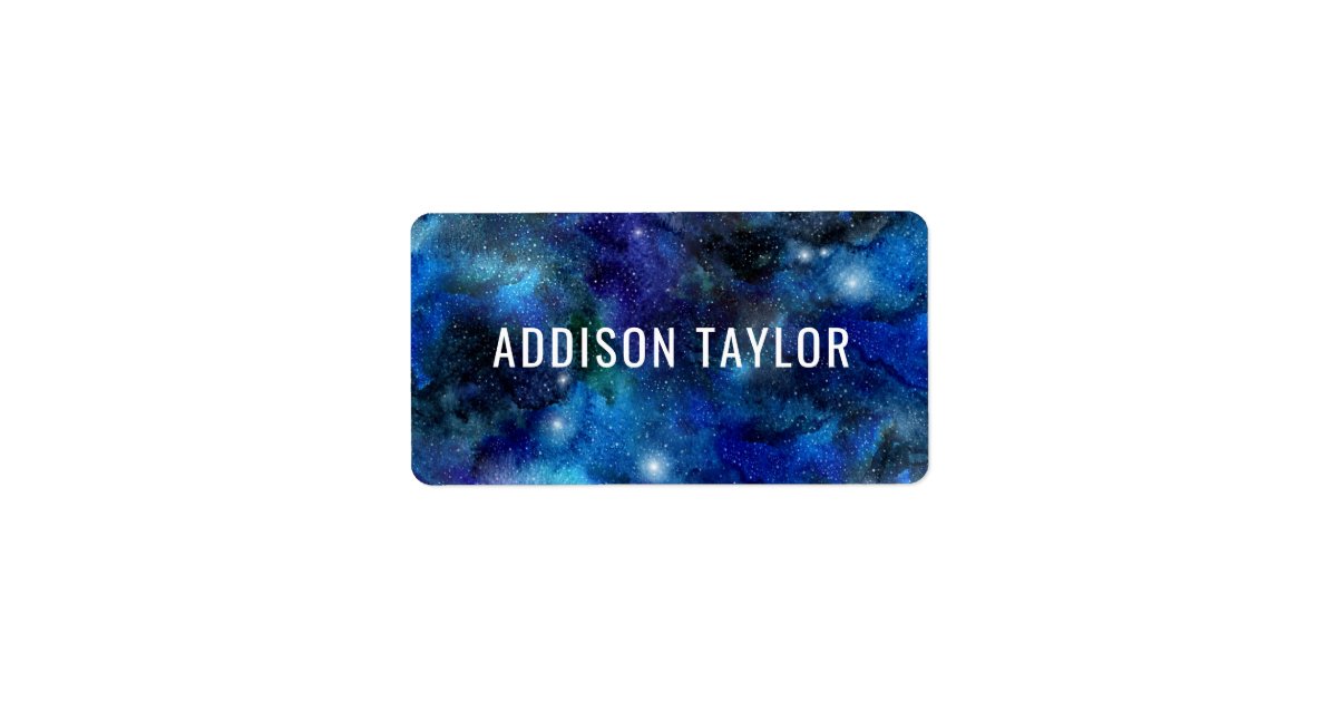 Kids Name Galaxy Space School Supplies Label | Zazzle