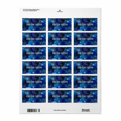 Kids Name Galaxy Space School Supplies Label | Zazzle