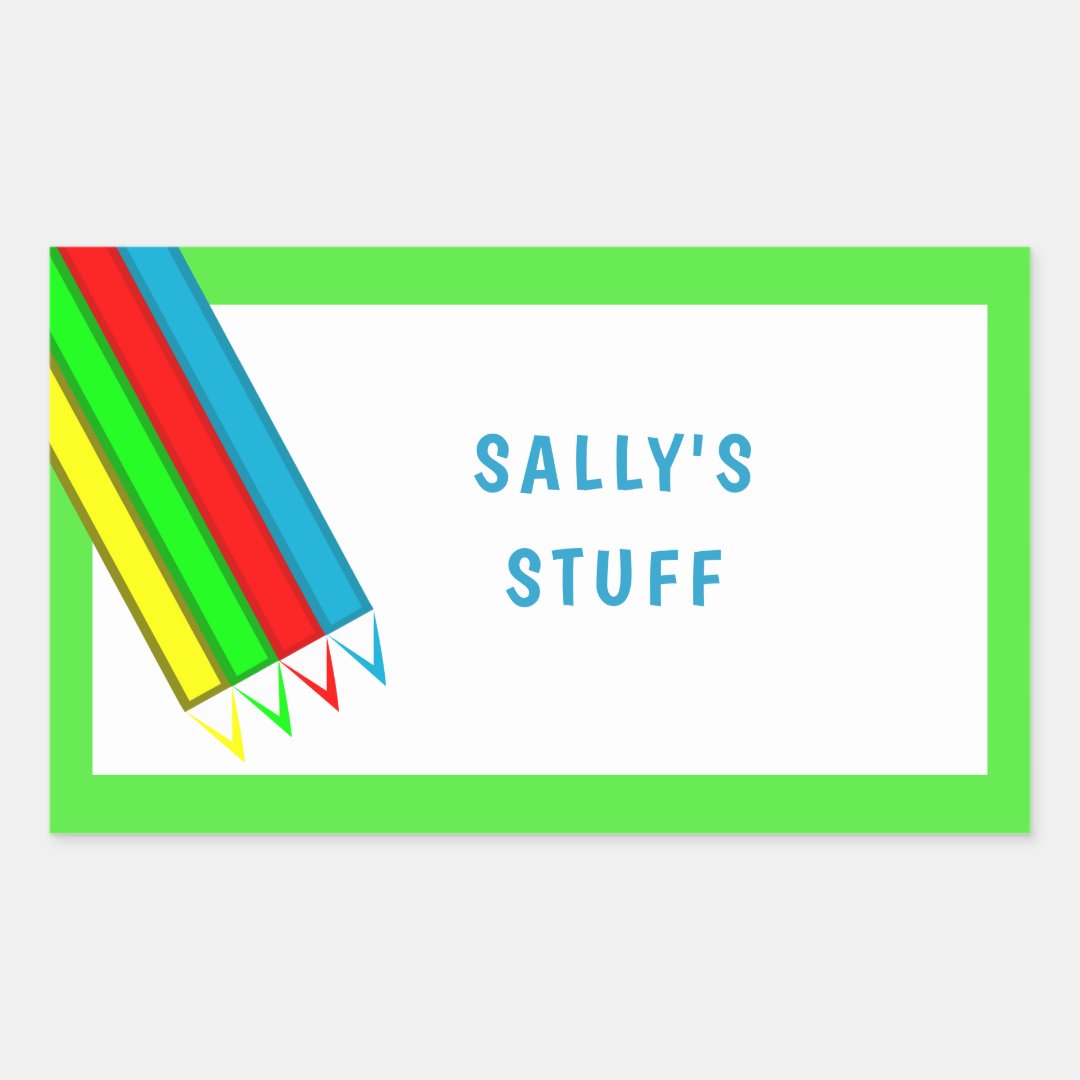 Kids Name Tag Sticker labels | Zazzle