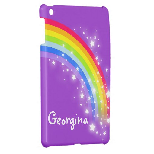 Kids named colorful rainbow purple ipad mini case for the iPad mini ...