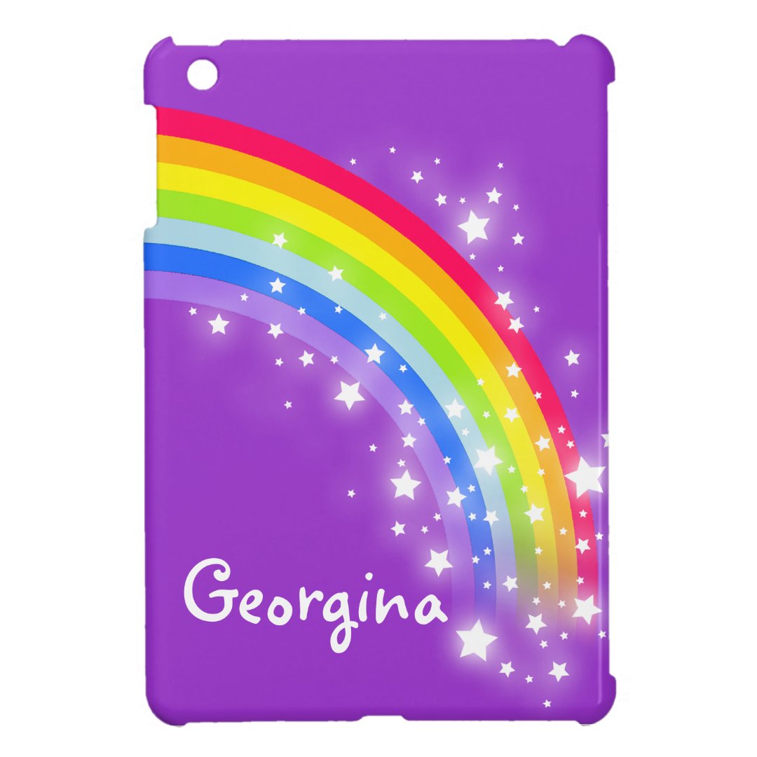 Kids named colorful rainbow purple ipad mini case for the iPad mini ...