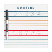Kids Numbers Writing Practice Tracing Chart Dry Erase Board | Zazzle