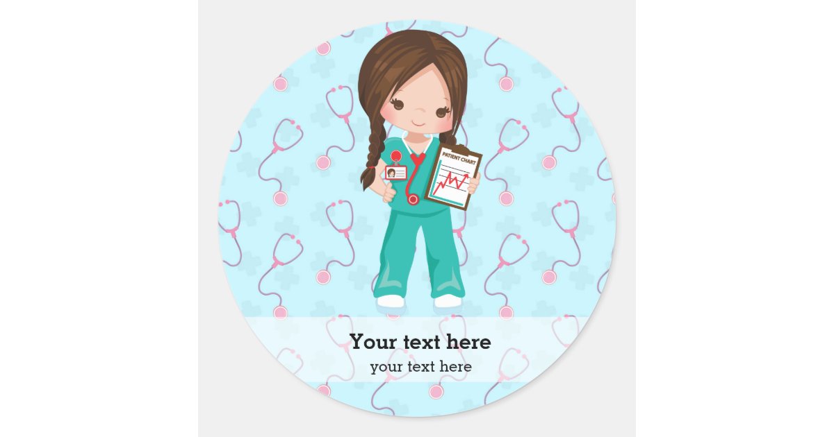 Kids nurse classic round sticker | Zazzle