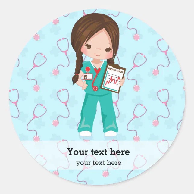 Kids nurse classic round sticker | Zazzle