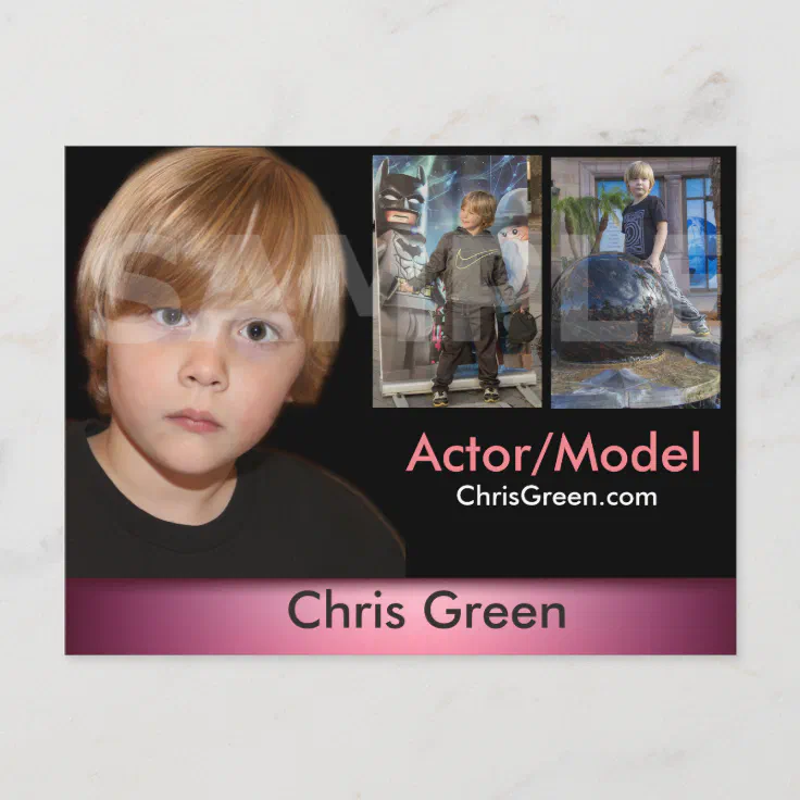 Kids or Adult Headshot Zed/Comp Card Models Actors | Zazzle