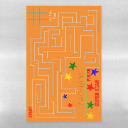 Kids Orange Activity Maze Games Magnetic Dry Erase Sheet | Zazzle
