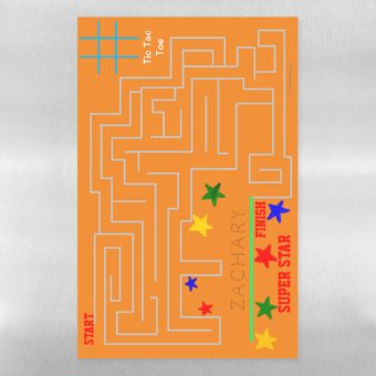 Kids Orange Activity Maze Games Magnetic Dry Erase Sheet | Zazzle