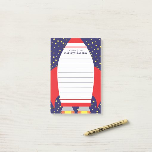 Kids Outer Space Rocket Ship Cute Post-it Notes | Zazzle
