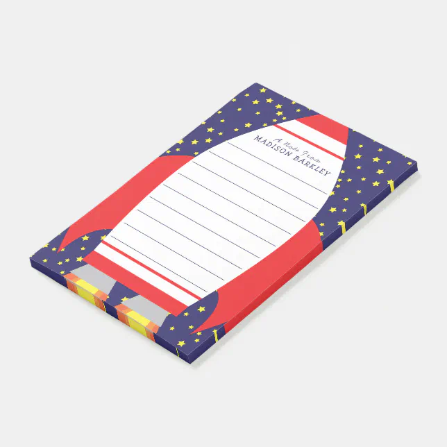 Kids Outer Space Rocket Ship Cute Post-it Notes | Zazzle