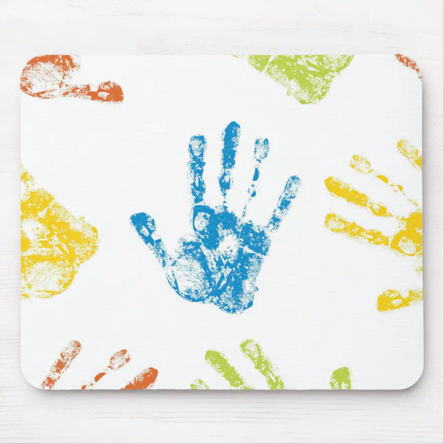 Kids Paint Handprint Mouse Pad | Zazzle