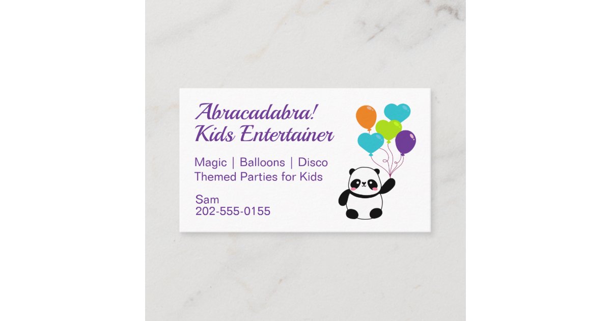 Kids Party Entertainer Business Card | Zazzle