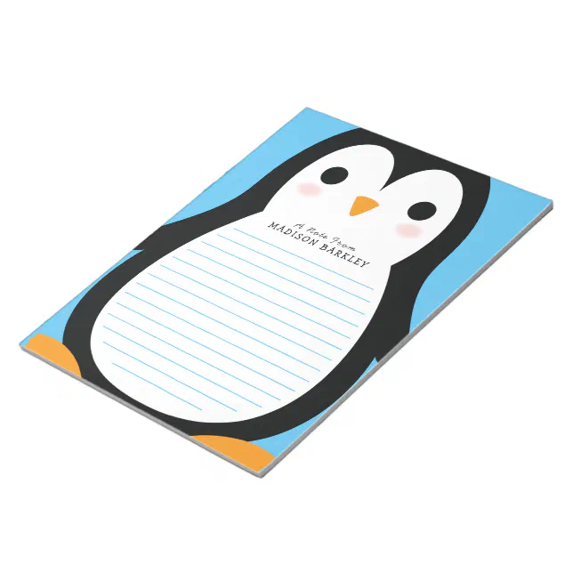 Kids Penguin Cute Personal Stationary Notepad | Zazzle