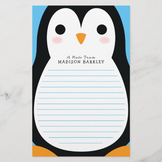 Kids Penguin Cute Stationery | Zazzle.com