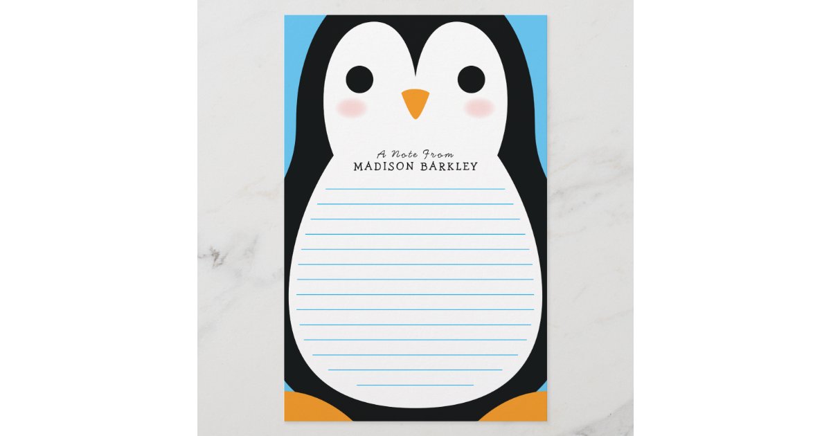 Kids Penguin Cute Stationery | Zazzle