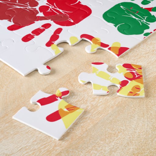 Kids Personalized Colorful Handprints Jigsaw Puzzle | Zazzle