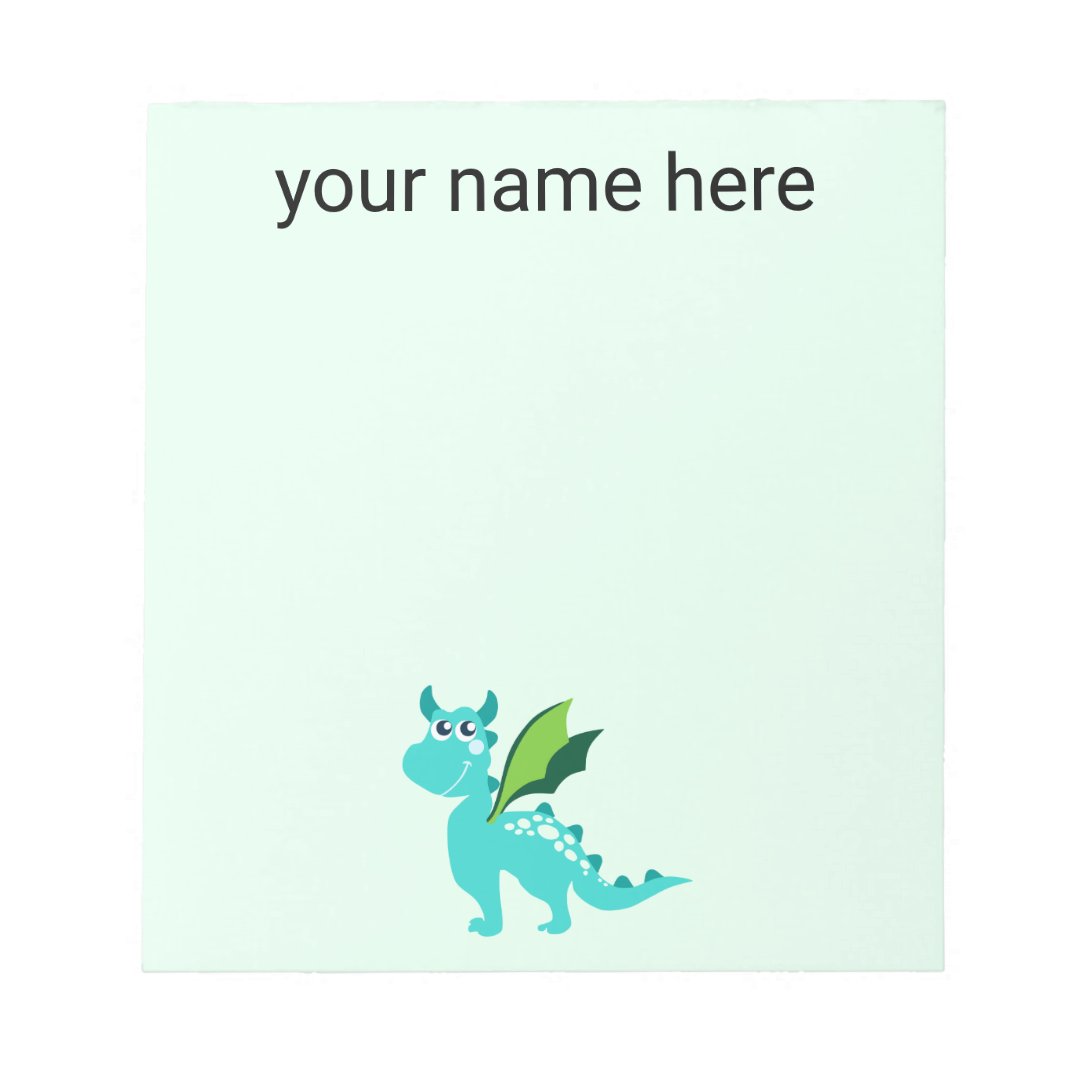 Kids Personalized Dragon Notepad | Zazzle