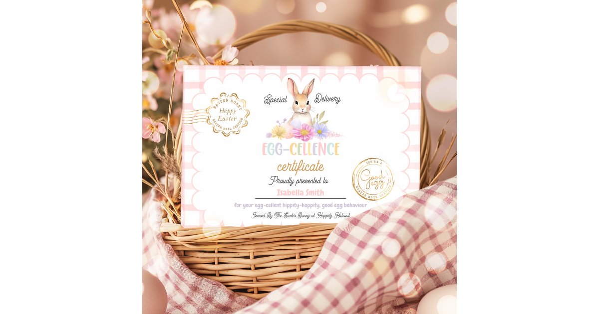 Kids Personalized Easter Egg-Cellence Certificate Invitation | Zazzle
