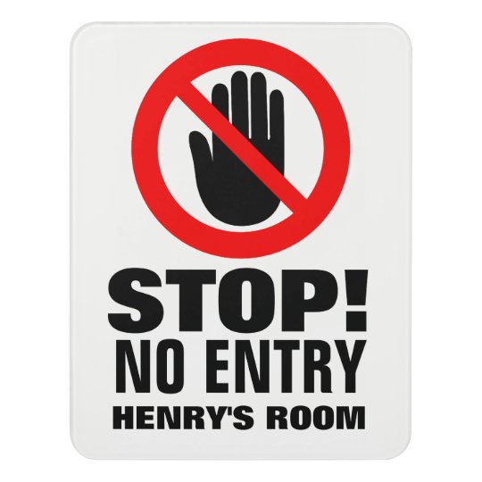Kids personalized no entry door sign | Zazzle.com