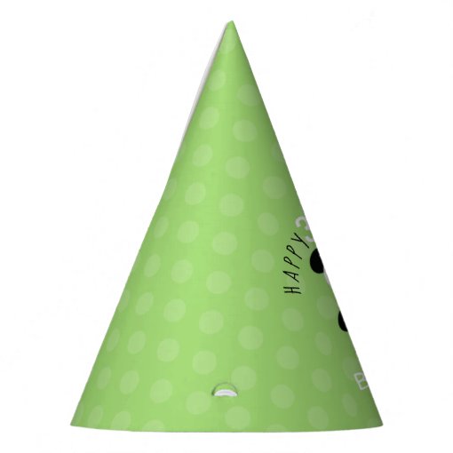 Kids Personalized Panda Kawaii Birthday Green Party Hat | Zazzle