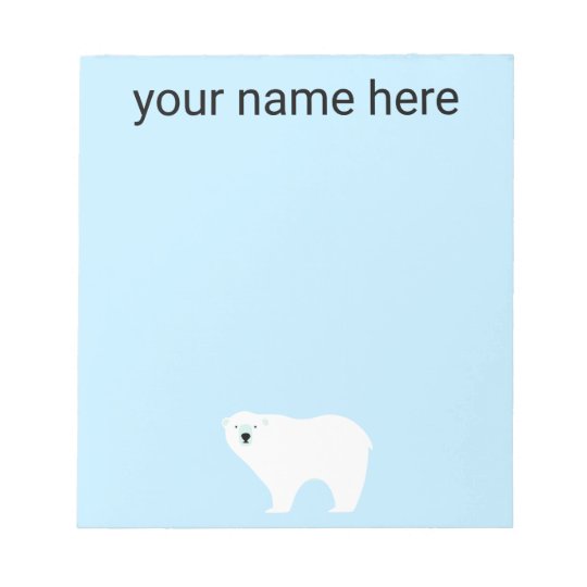 Kids Personalized Polar Bear Notepad | Zazzle.com
