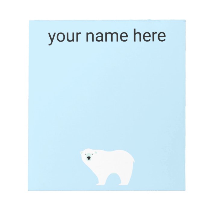 Kids Personalized Polar Bear Notepad | Zazzle.com