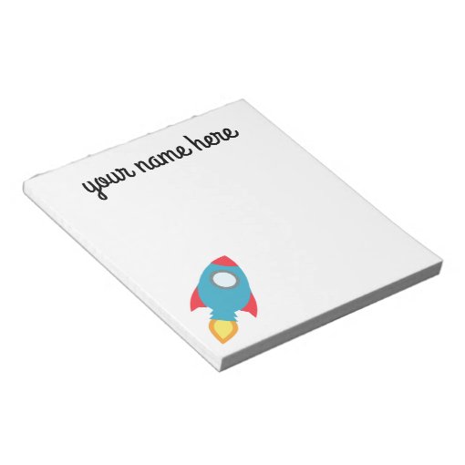 Kids Personalized Rocket Ship Notepad | Zazzle