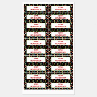 Kids Personalized Video Game Pattern Gamer Kids' Labels | Zazzle