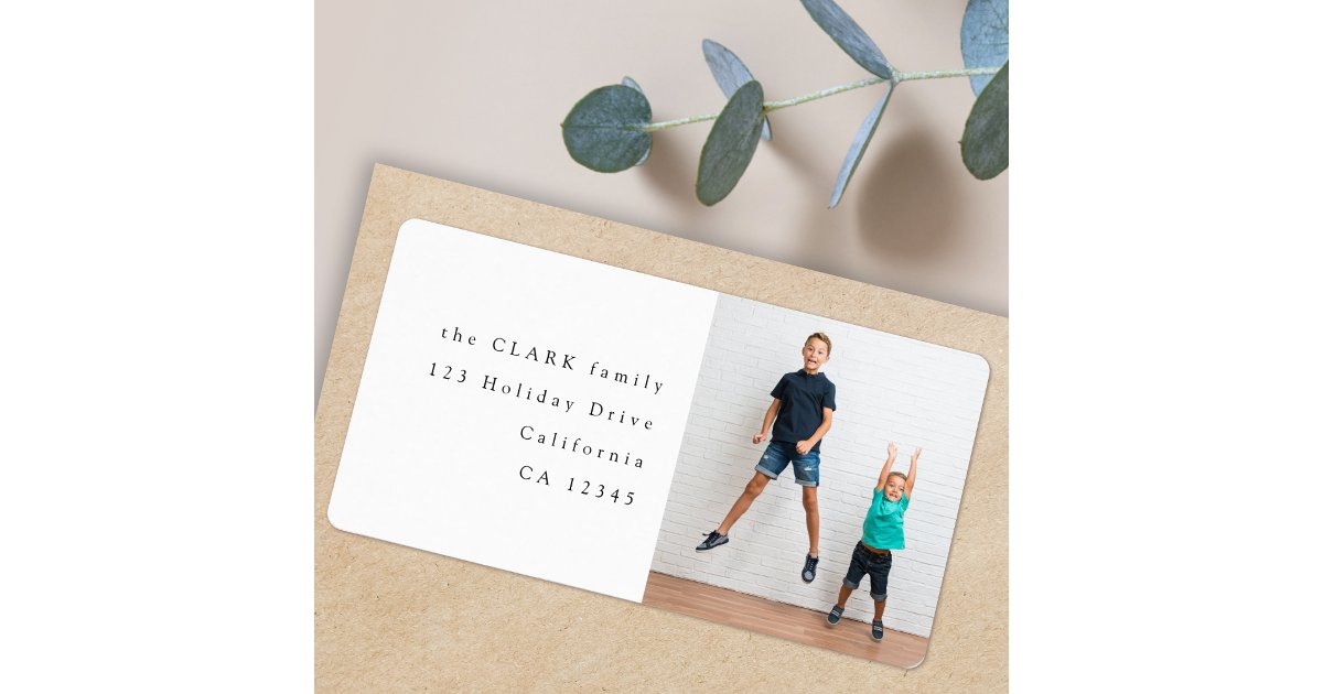 Kids Photo Address Label | Custom Mailing Stickers | Zazzle