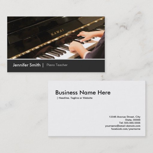 Kids Piano Lessons - Piano Teacher / Instructor Business Card | Zazzle