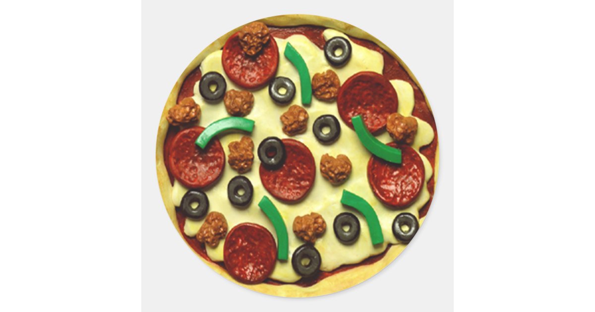 Kids Pizza Birthday Party Classic Round Sticker | Zazzle