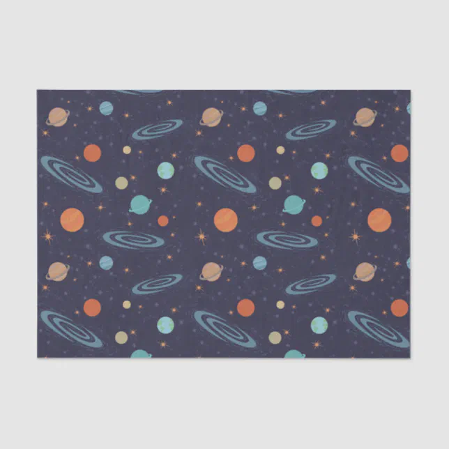 Kids Planets Solar System Galaxy Sparkling Stars Tissue Paper | Zazzle