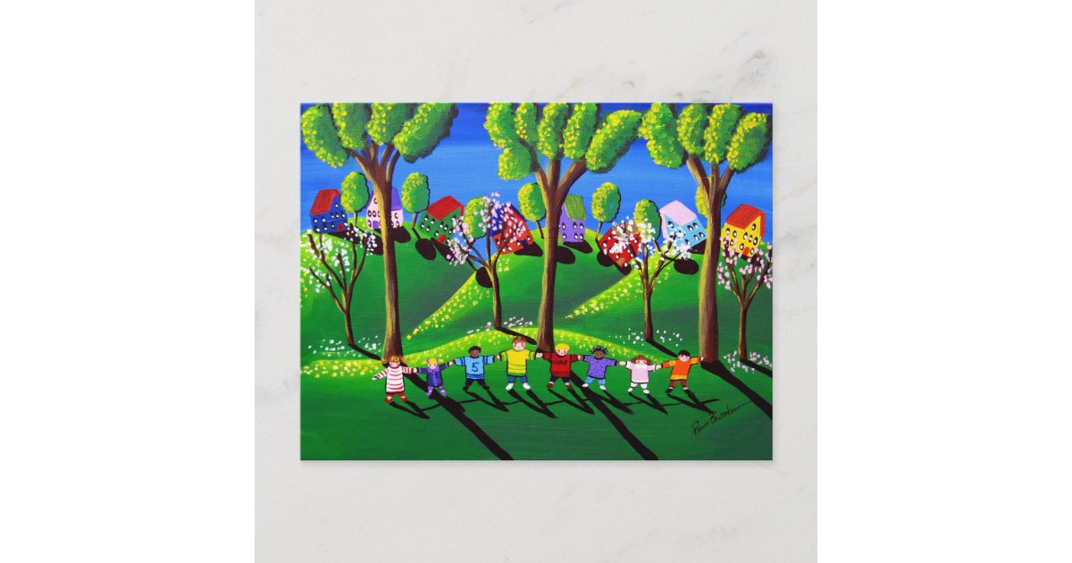 Kids Play Red Rover Post Card | Zazzle