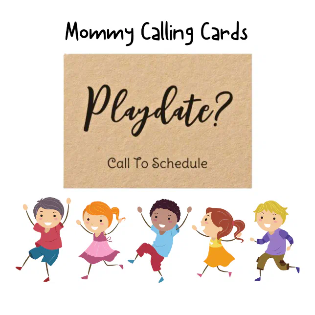 Kids Playdate Kraft Mommy Calling Card | Zazzle