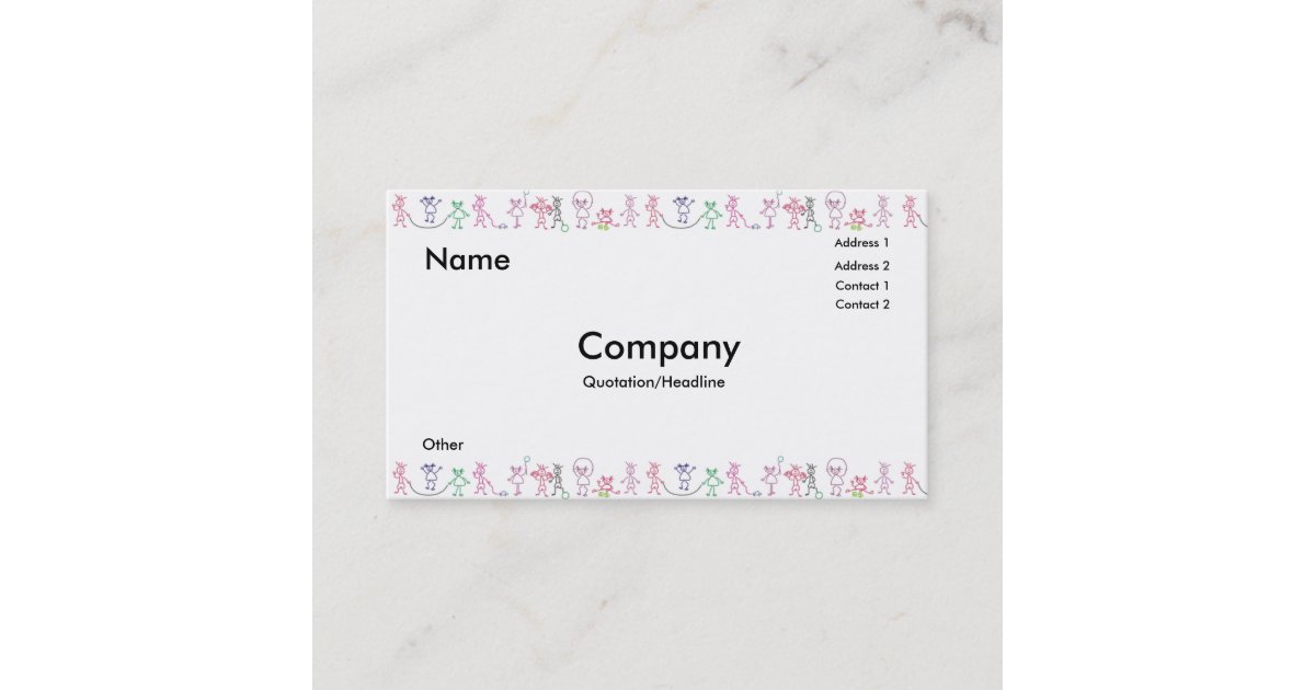 Kids Playing Business Card | Zazzle
