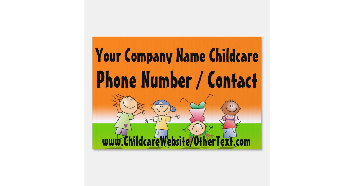 Kids Playing Childcare Daycare Yard Sign | Zazzle