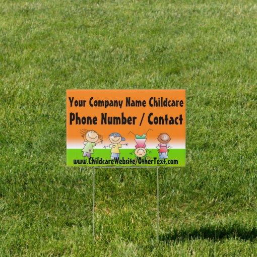 Kids Playing Childcare Daycare Yard Sign | Zazzle