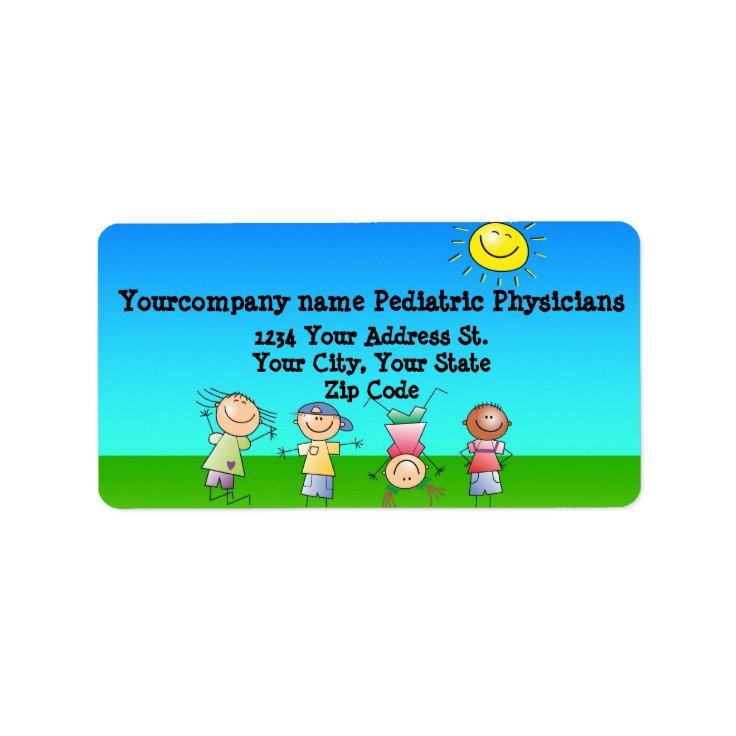 Kids Playing Outdoors on a Sunny Day Label | Zazzle