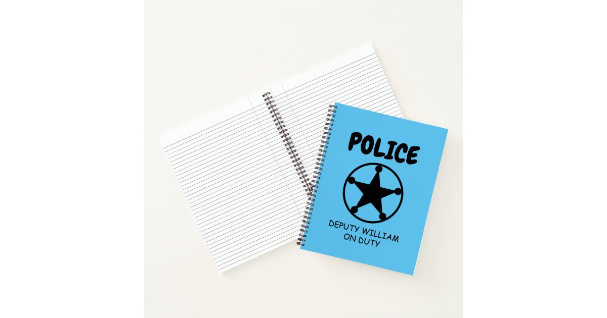 Kid's police themed notebook with sheriff star | Zazzle