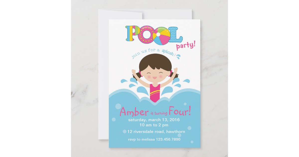 Kids Pool Party Invitation / Pool Invitation | Zazzle